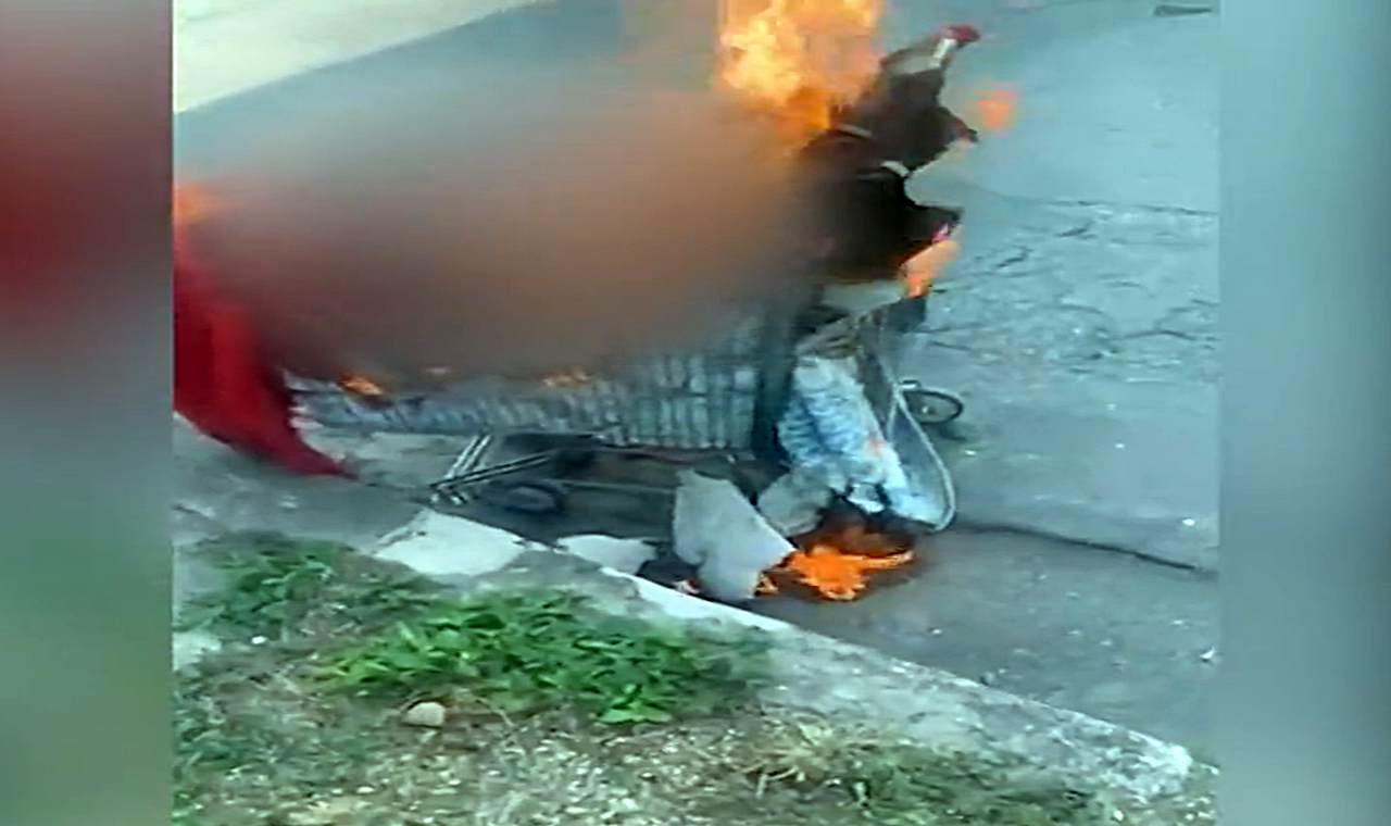 VÍDEO: Homem é queimado vivo dentro de carrinho de compras - Hoje Amazônia